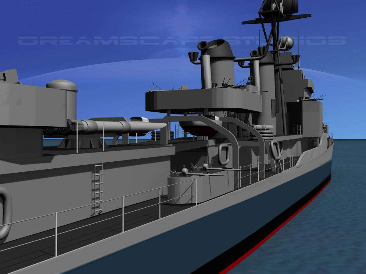 Gearing Class Destroyer DDR-879 USS Leary 3D Model by Dreamscape Studios