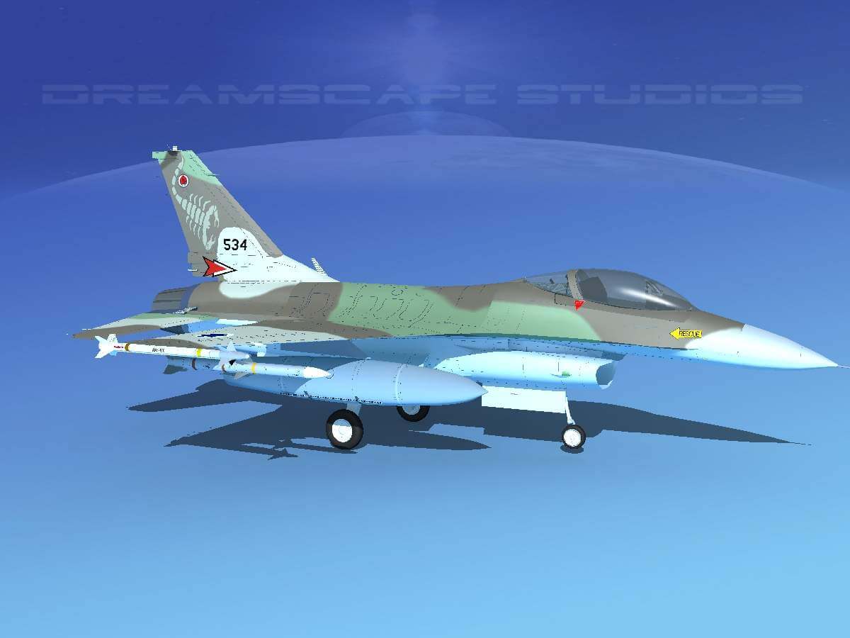 General Dynamics F-16A Falcon V33 Israel 3D Model by Dreamscape Studios