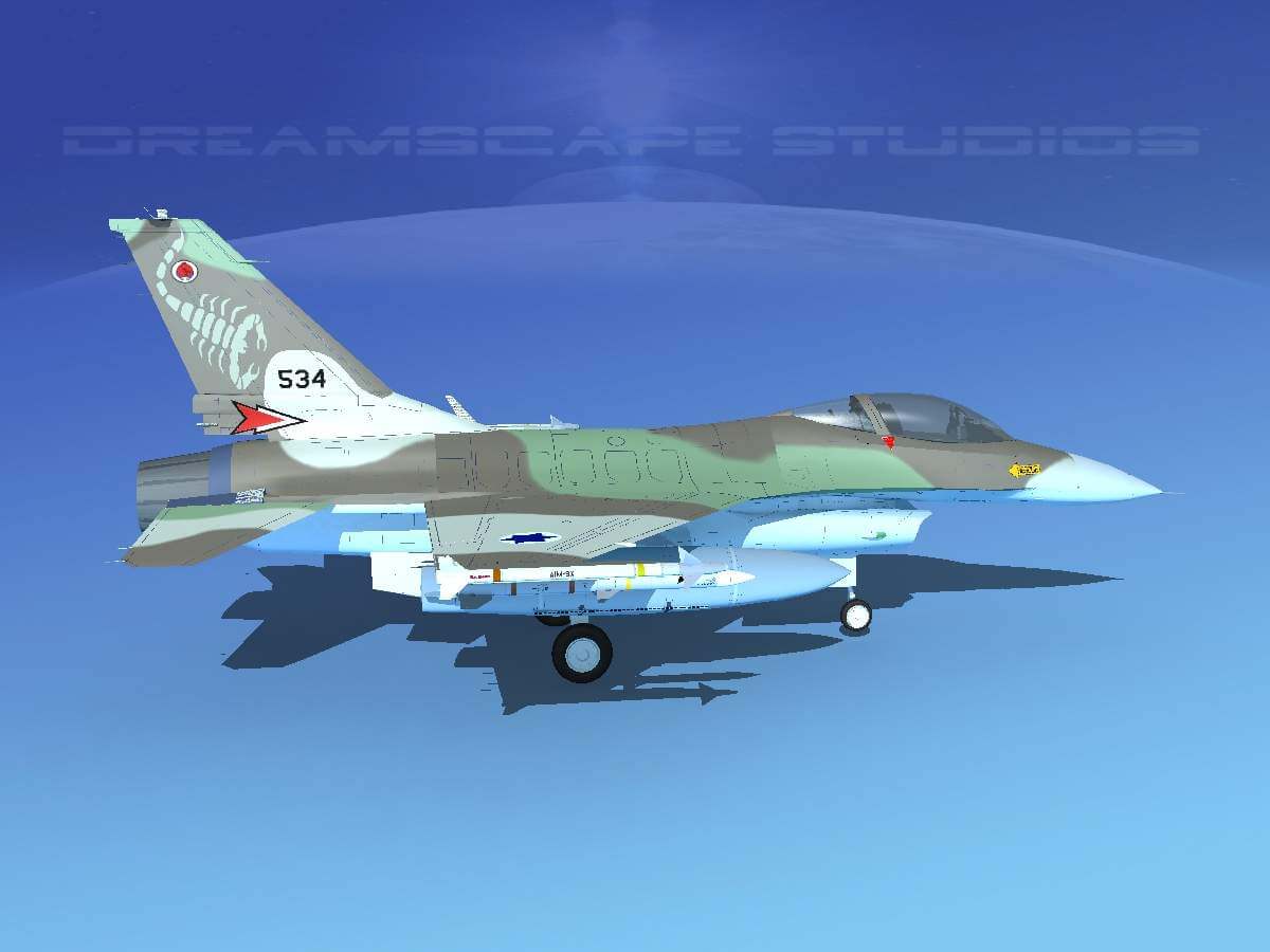 General Dynamics F-16A Falcon V33 Israel 3D Model by Dreamscape Studios