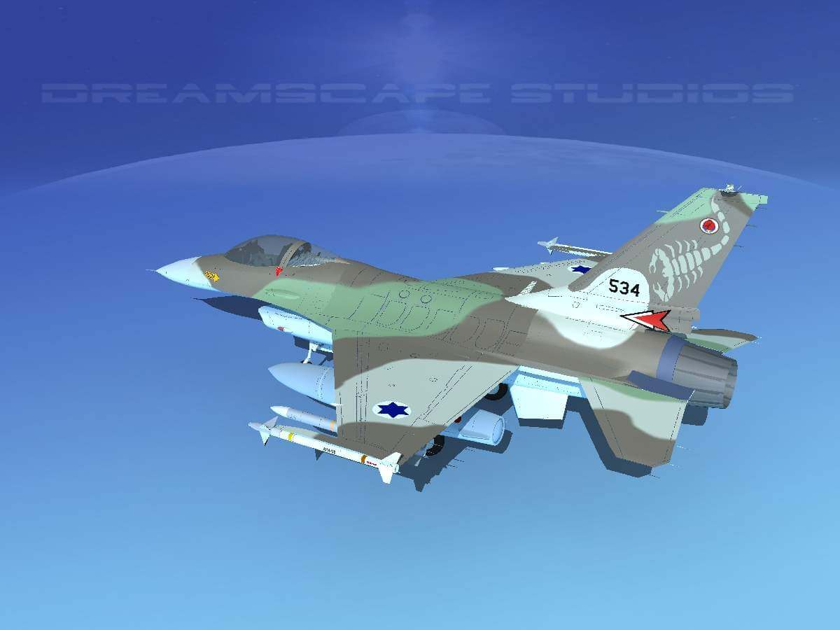 General Dynamics F-16A Falcon V33 Israel 3D Model by Dreamscape Studios