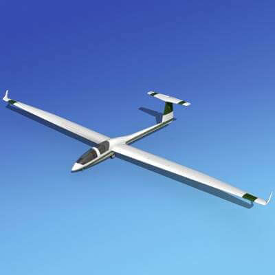 Glaser Dirks DG-500 20 Meter Sailplane V04 3D Model by Dreamscape Studios