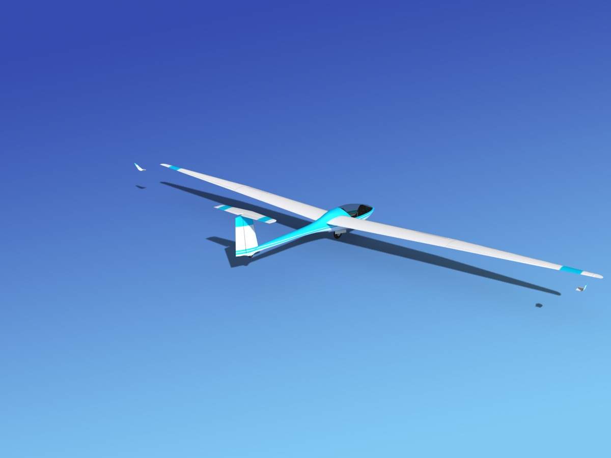 Glaser Dirks DG-600 18 Meter Sailplane V16 3D Model by Dreamscape Studios