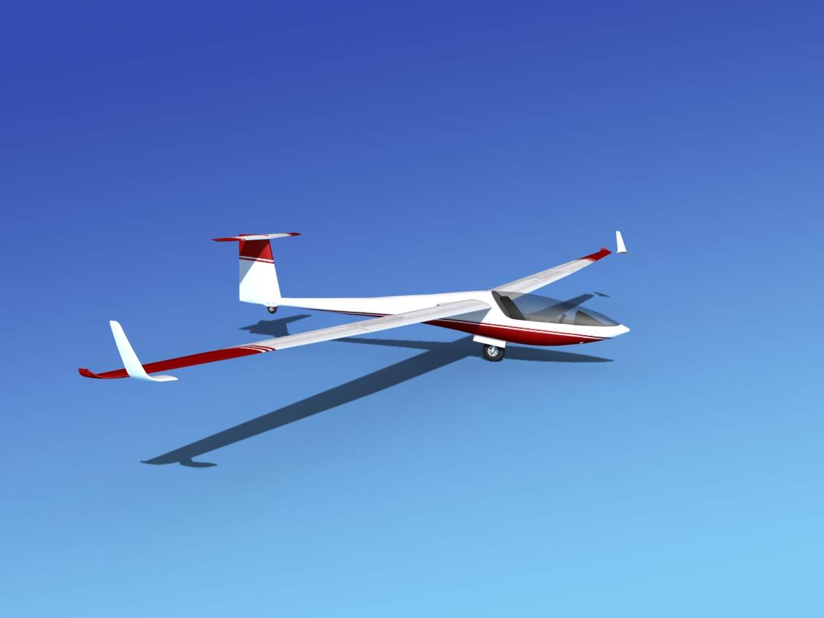 Glaser Dirks DG-800 18 Meter Sailplane V13 3D Model by Dreamscape Studios