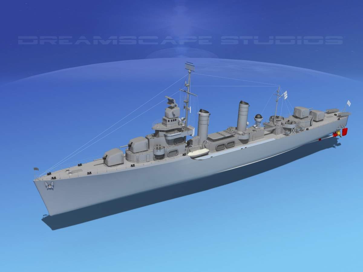 Gleaves Class Destroyer Base Model VBM by Dreamscape Studios