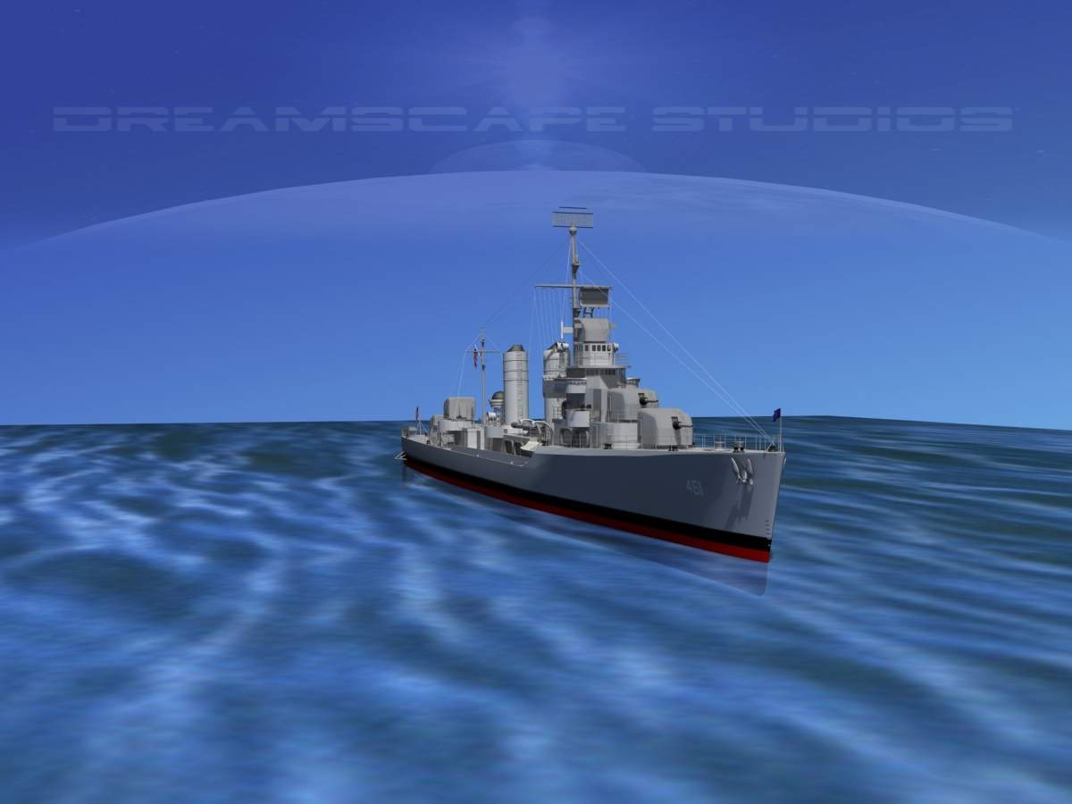 Gleaves Class Destroyer USS Forrest DD461 - 3D Model by Dreamscape Studios