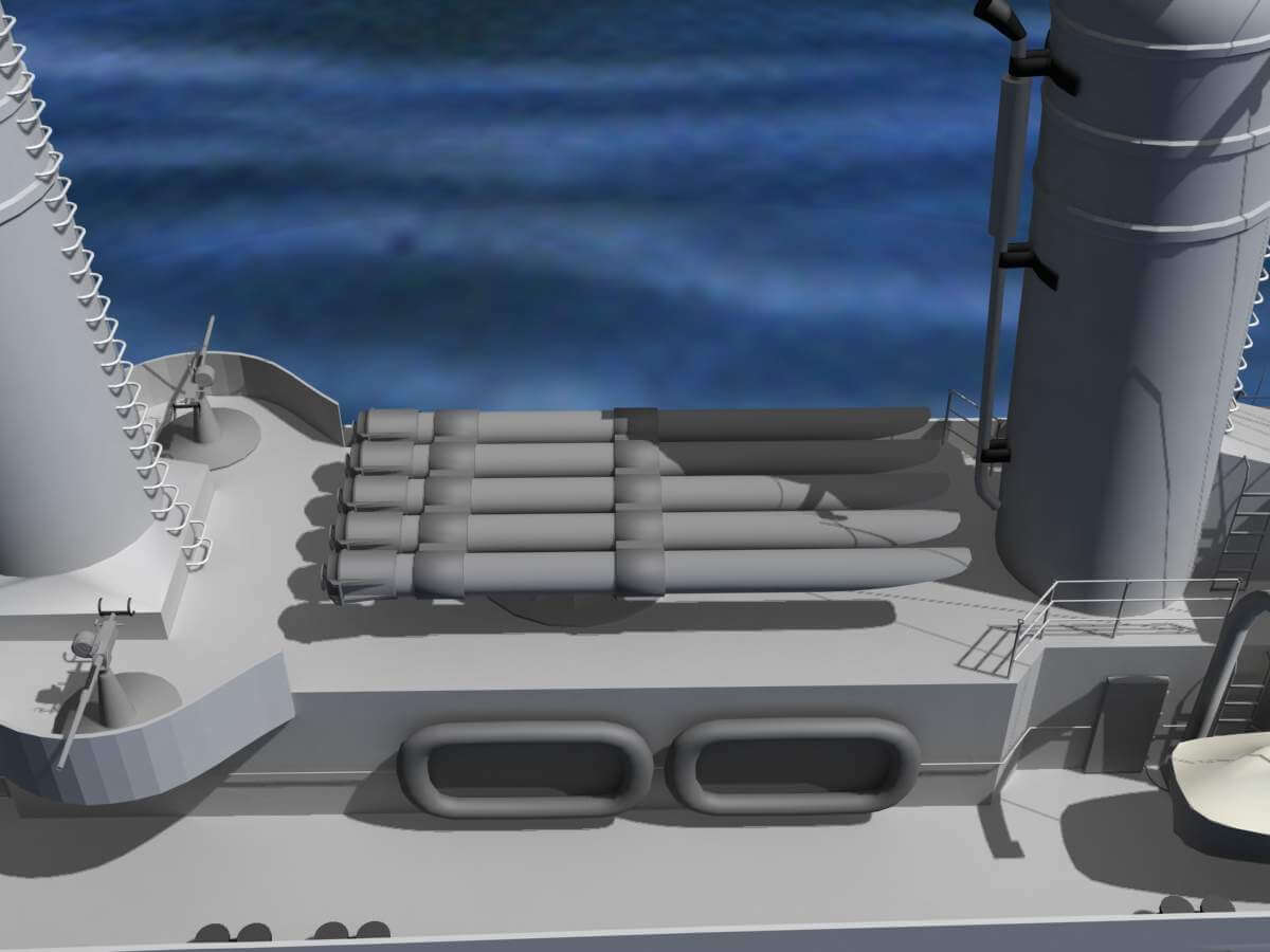 Gleaves Class Destroyer USS Forrest DD461 - 3D Model by Dreamscape Studios