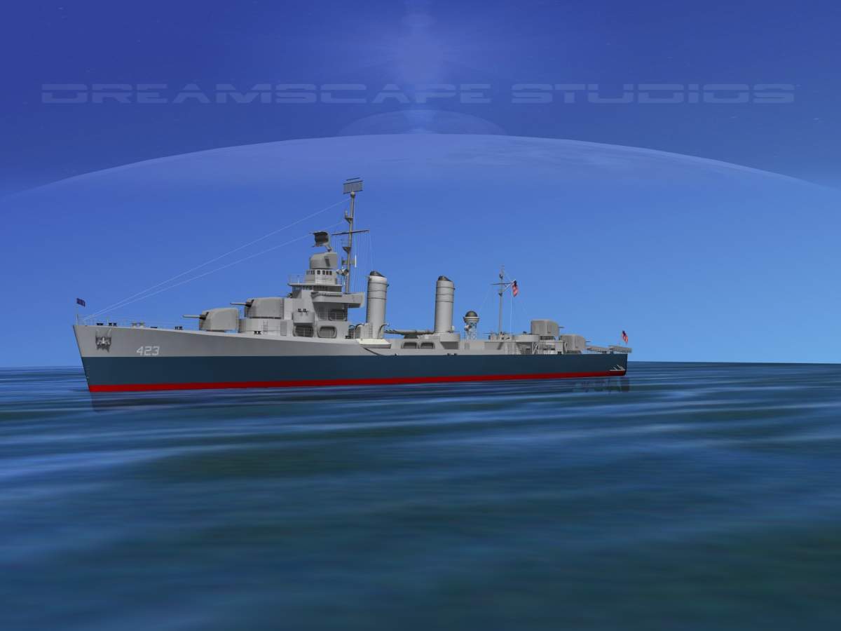 Gleaves Class Destroyer USS Gleaves DD423 - 3D Model by Dreamscape Studios