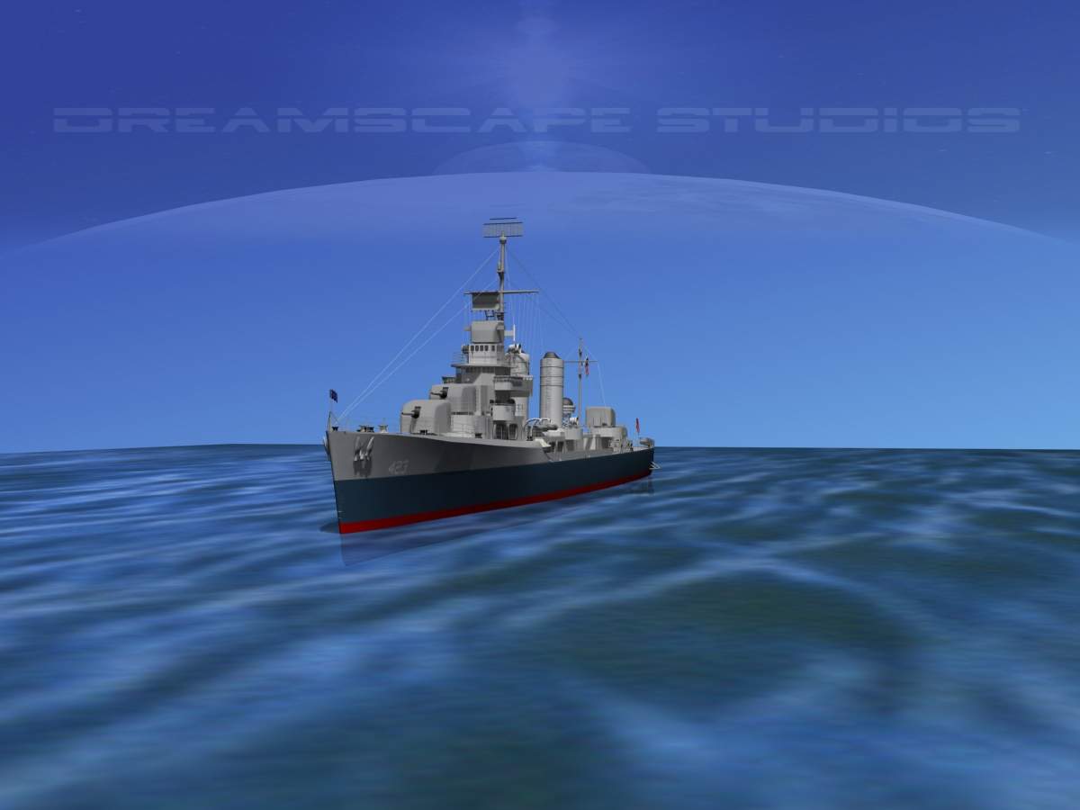 Gleaves Class Destroyer USS Gleaves DD423 - 3D Model by Dreamscape Studios