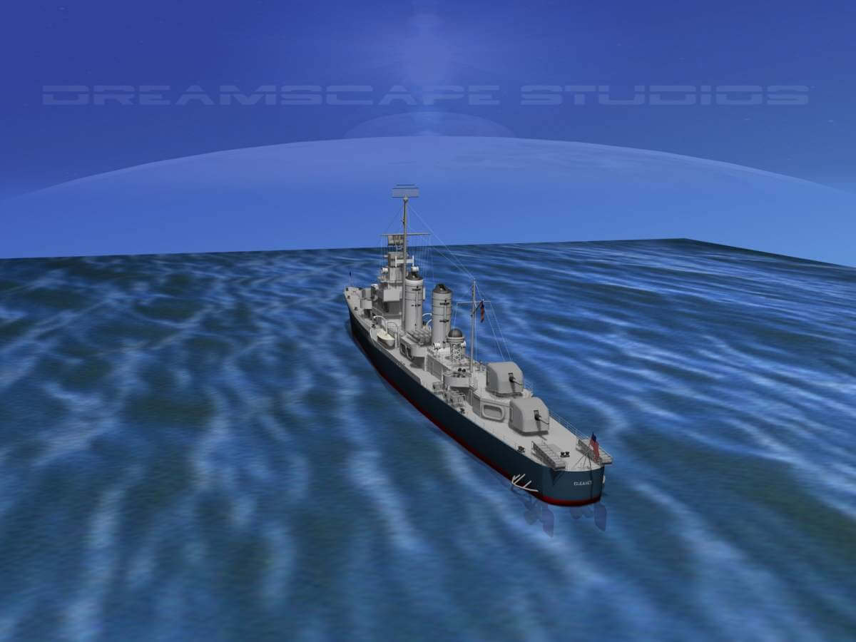 Gleaves Class Destroyer USS Gleaves DD423 - 3D Model by Dreamscape Studios
