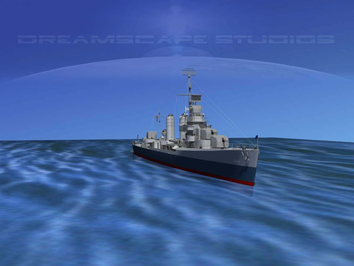 Gleaves Class Destroyer USS Ingraham DD444 - 3D Model by Dreamscape Studios