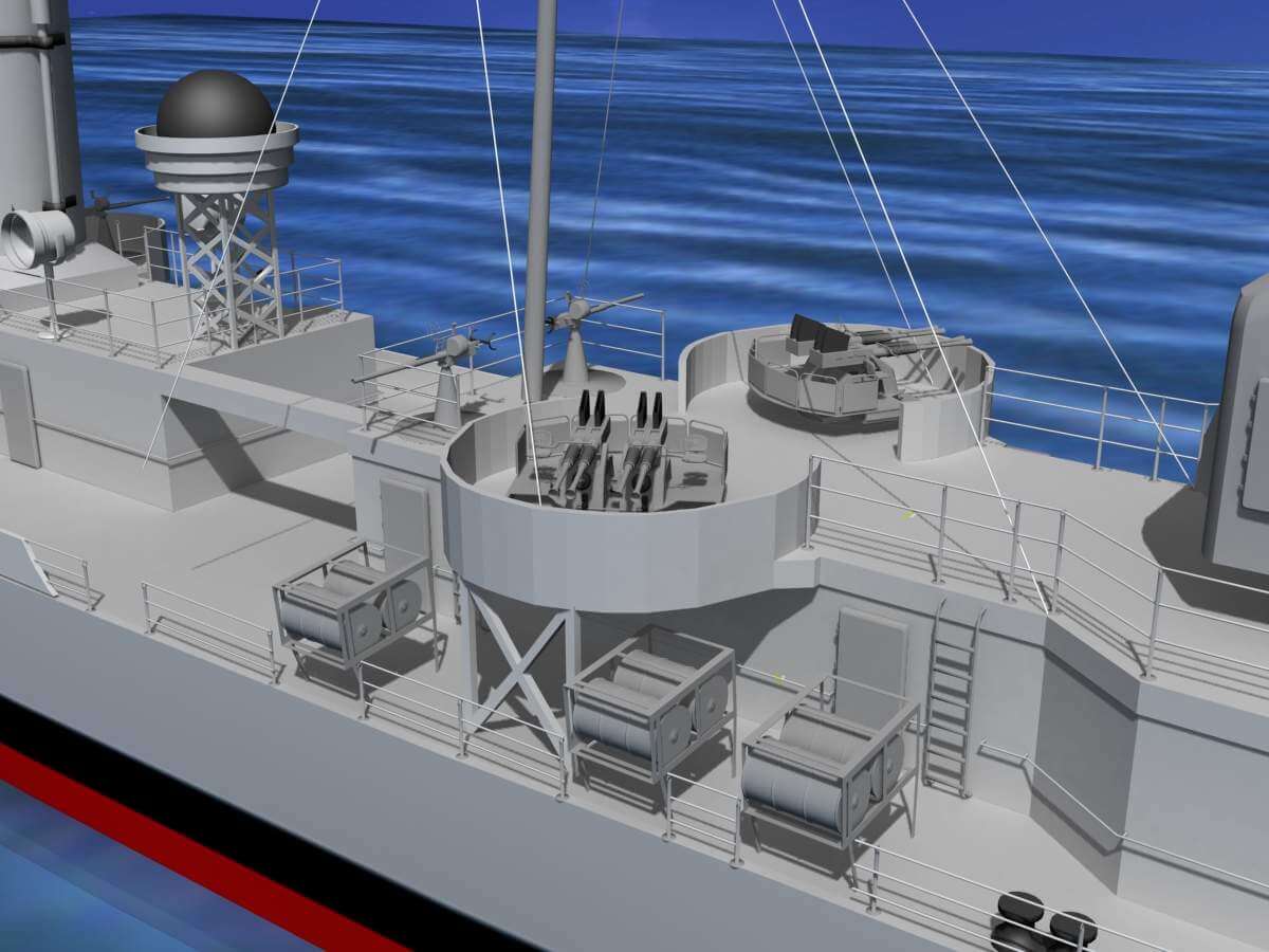 Gleaves Class Destroyer USS Knight DD633 - 3D Model by Dreamscape Studios