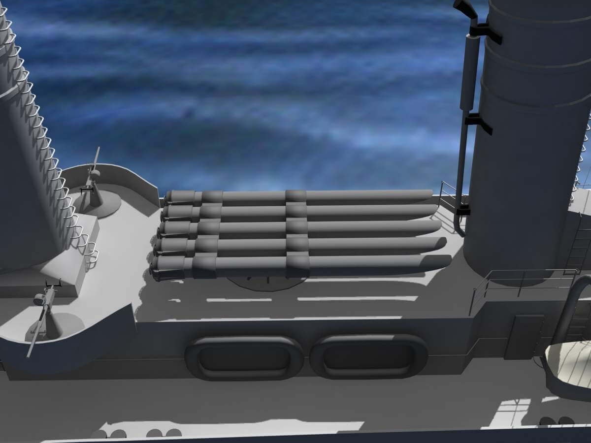 Gleaves Class Destroyer USS Knight DD633 - 3D Model by Dreamscape Studios