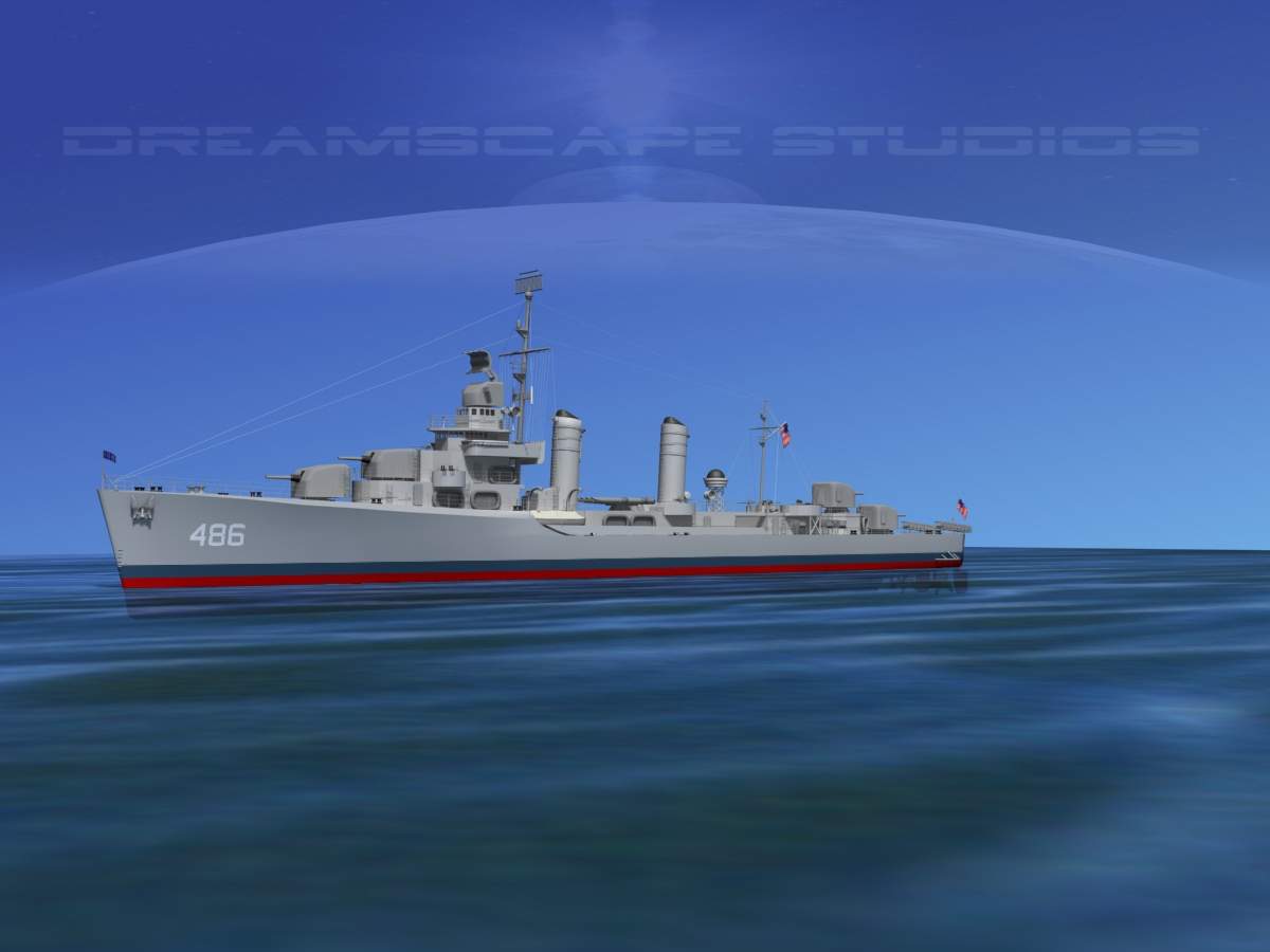 Gleaves Class Destroyer USS Landsdowne DD486 - 3D Model by Dreamscape ...
