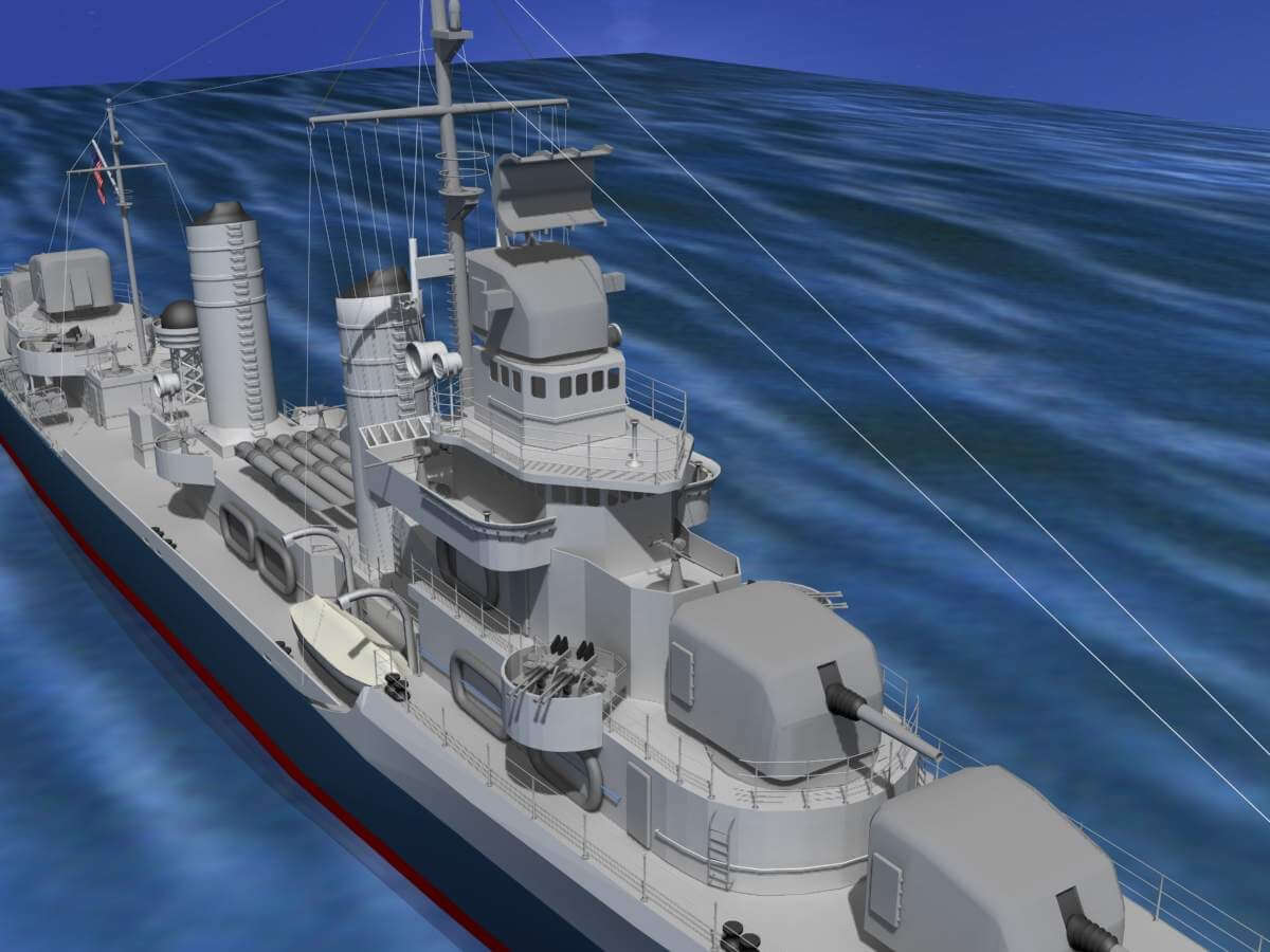 Gleaves Class Destroyer USS Landsdowne DD486 - 3D Model by Dreamscape ...