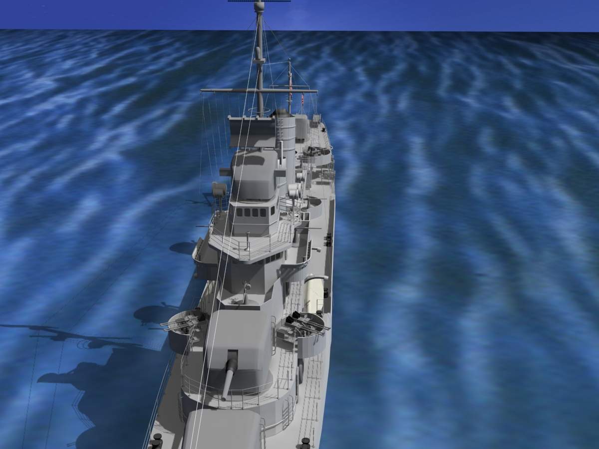 Gleaves Class Destroyer USS Nelson DD623 - 3D Model by Dreamscape Studios