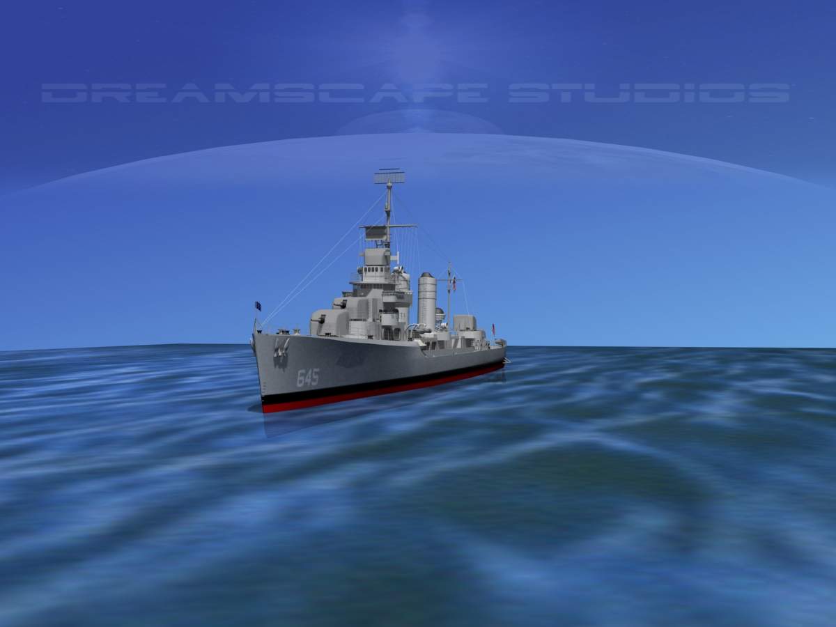 Gleaves Class Destroyer USS Stevenson DD645 - 3D Model by Dreamscape ...