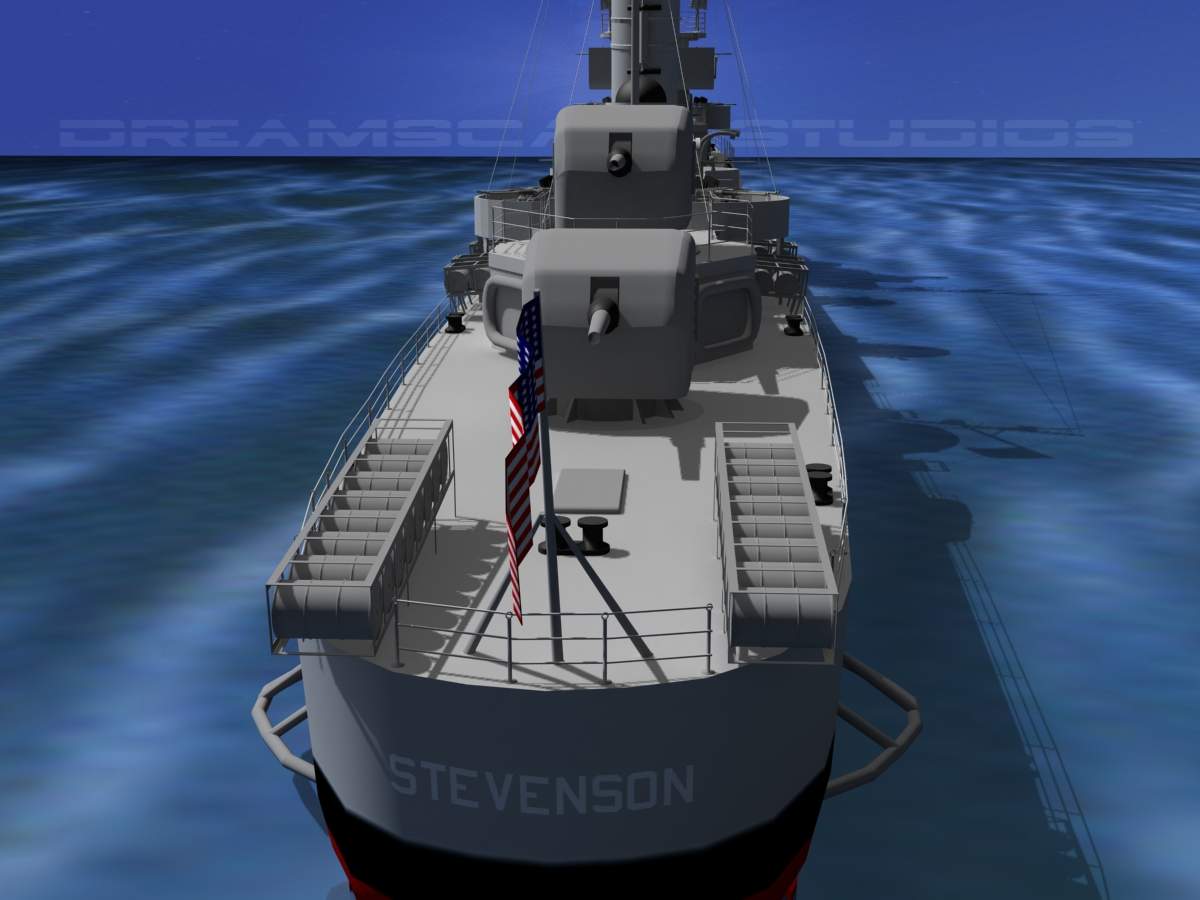 Gleaves Class Destroyer USS Stevenson DD645 - 3D Model by Dreamscape ...