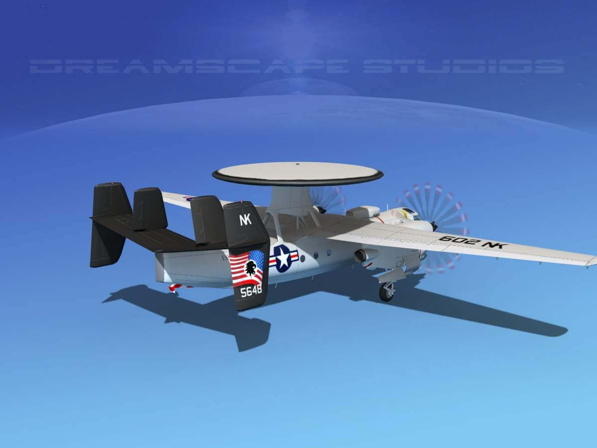 Grumman E-2C Hawkeye V01 3D Model by Dreamscape Studios