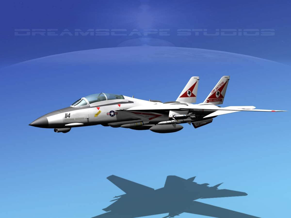 Grumman F-14-D Tomcat T14c VF14 3D Model by Dreamscape Studios
