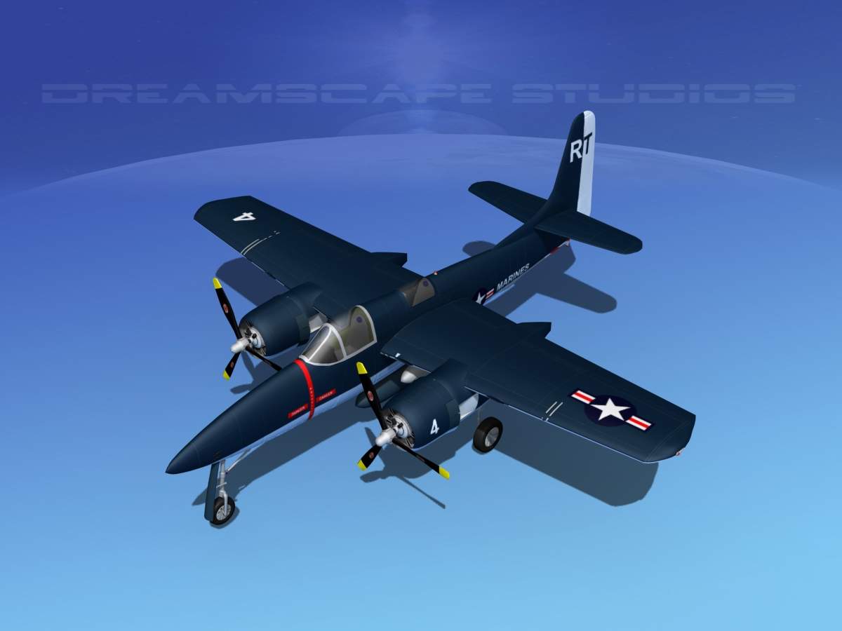 Grumman F7F Tigercat V02 - 3D Model by Dreamscape Studios