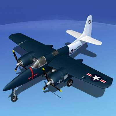 Grumman F7F Tigercat V10 - 3D Model by Dreamscape Studios