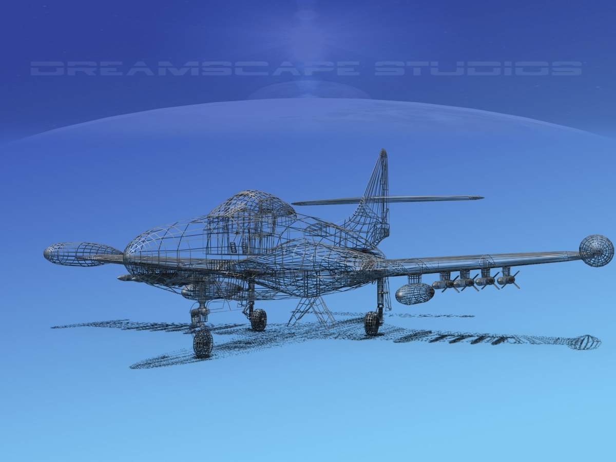 Grumman F9F-5 Panther USMC V02 3D Model by Dreamscape Studios