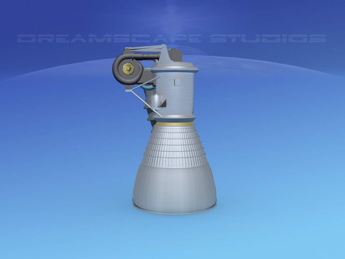 H-1 Saturn Rocket Engine 3D Model