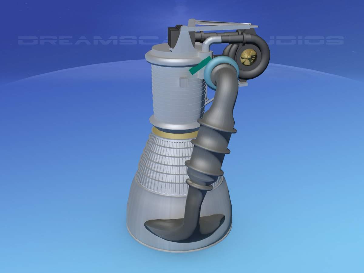 H-1 Saturn Rocket Engine 3D Model by Dreamscape Studios