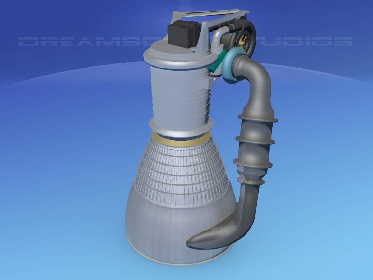 H-1 Saturn Rocket Engine 3D Model by Dreamscape Studios