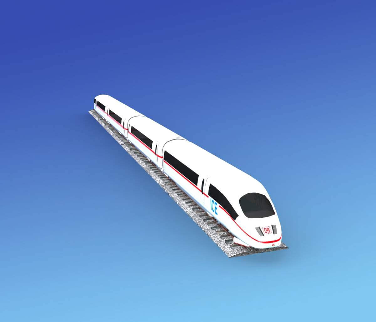 ICE High Speed Passenger Train - 3D Model by Dreamscape Studios