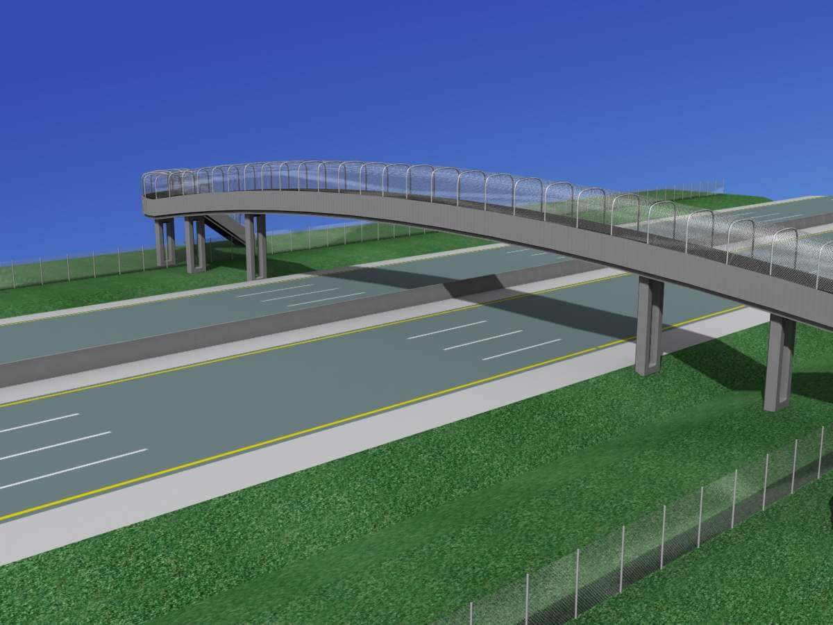 Interstate Pedestrian Bridge - 3D Model by Dreamscape Studios