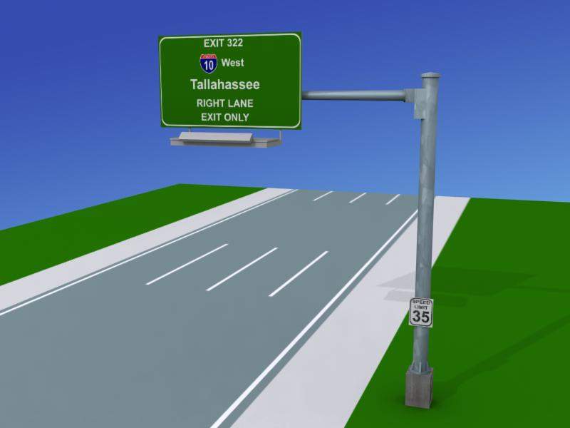 Interstate Road Sign 2 - 3D Model by Dreamscape Studios