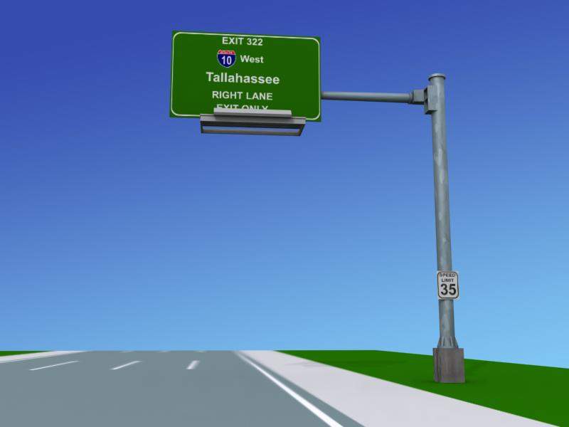 Interstate Road Sign 2 - 3D Model by Dreamscape Studios