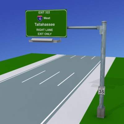 Interstate Road Sign 2 - 3D Model by Dreamscape Studios