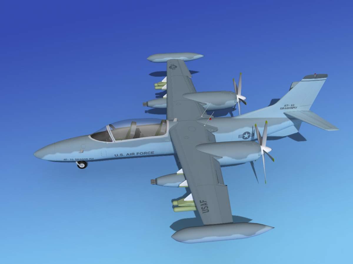 Johnston Aircraft AT-22 Dragonfly V06 3D Model by Dreamscape Studios
