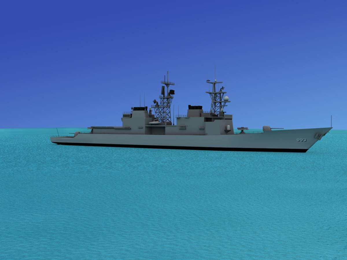 Kidd Class Destroyer DDG 993 USS Kidd - 3D Model by Dreamscape Studios