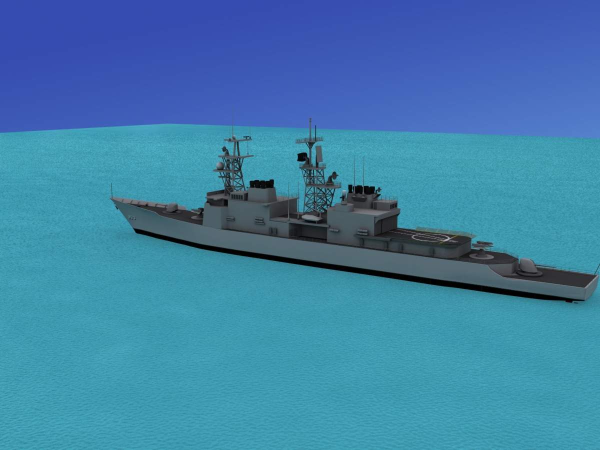 Kidd Class Destroyer DDG 993 USS Kidd - 3D Model by Dreamscape Studios