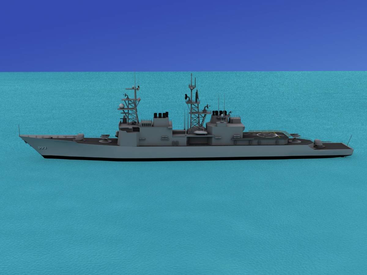 Kidd Class Destroyer DDG 993 USS Kidd - 3D Model by Dreamscape Studios