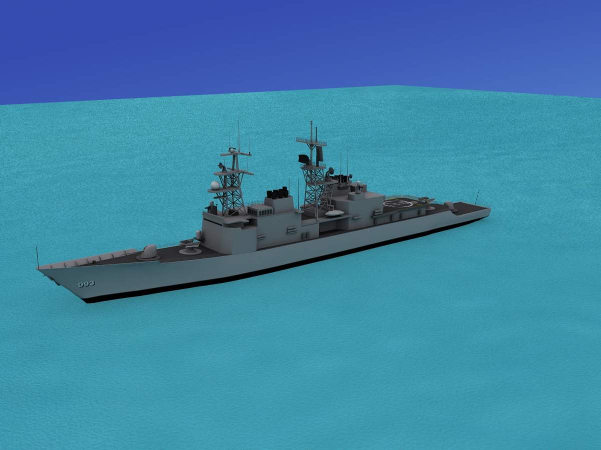 Kidd Class Destroyer DDG 993 USS Kidd - 3D Model by Dreamscape Studios