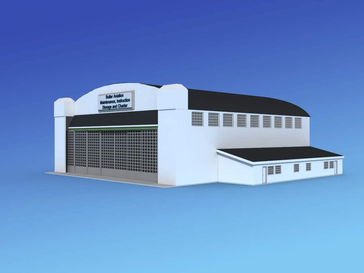 Large Aircraft Hanger - 3D Model by Dreamscape Studios