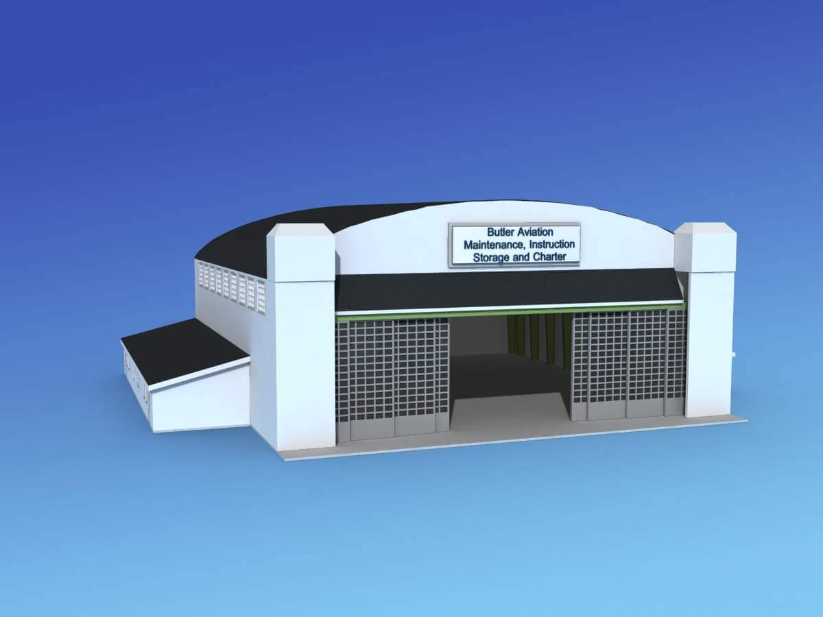 Large Aircraft Hanger - 3D Model by Dreamscape Studios