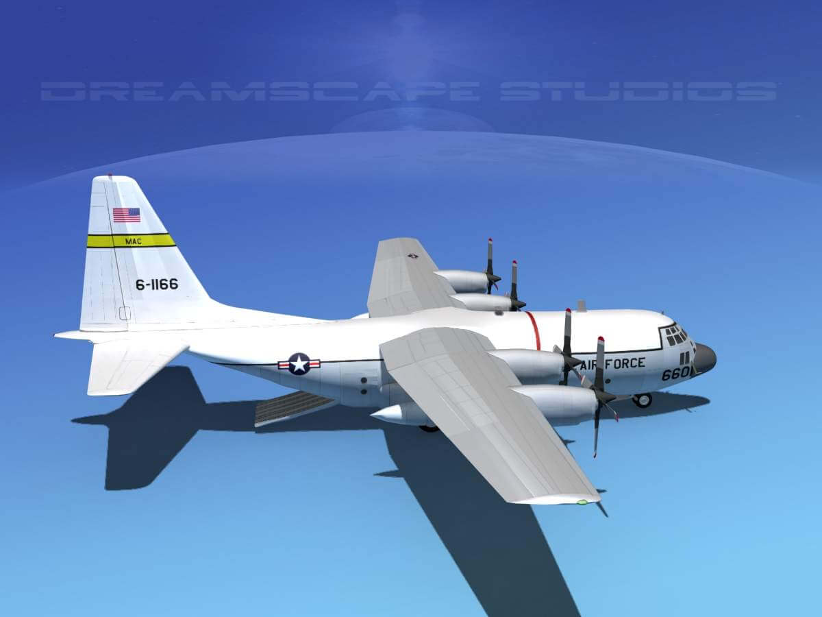 Lockheed C-130 Hercules V02 USAF 3D Model by Dreamscape Studios