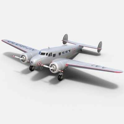 Lockheed L10 Electra American - 3D Model by Dreamscape Studios