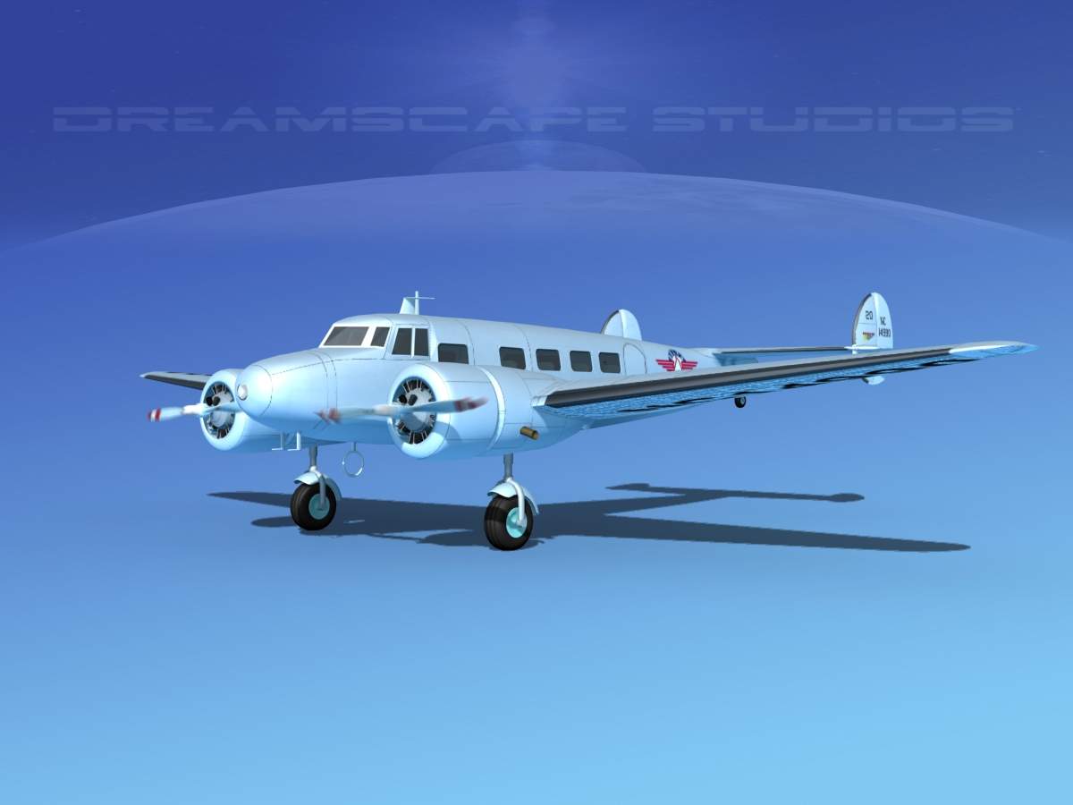 Lockheed L10 Electra Delta Airlines - 3D Model by Dreamscape Studios