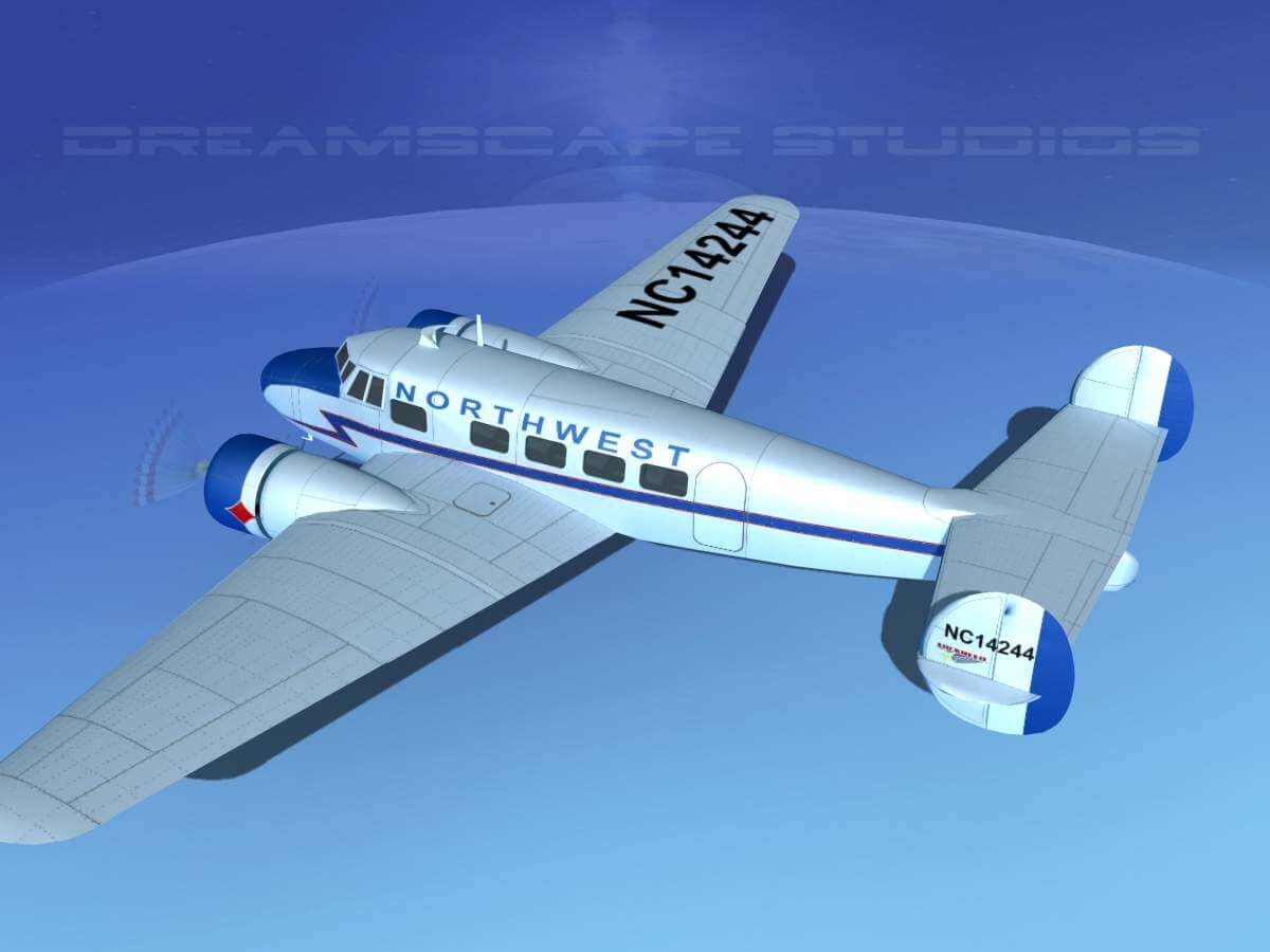 Lockheed L10 Electra Nortwest - 3D Model by Dreamscape Studios