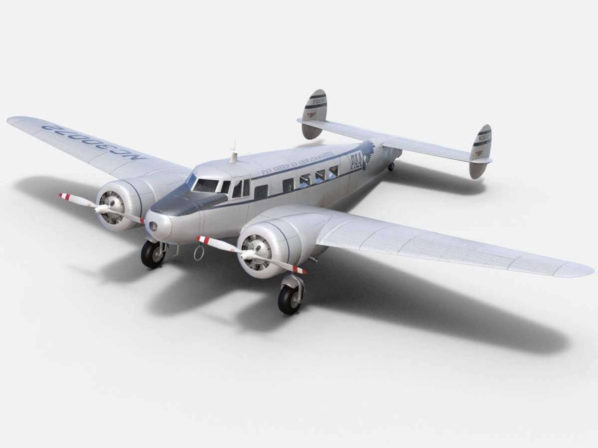 Lockheed L10 Electra Pan Am 3D Model