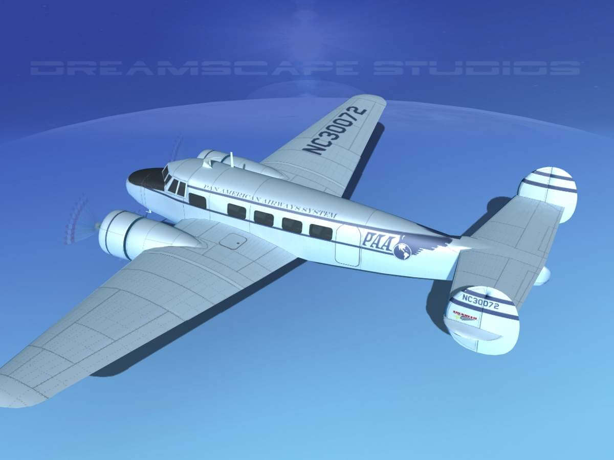 Lockheed L10 Electra Pan Am - 3D Model by Dreamscape Studios