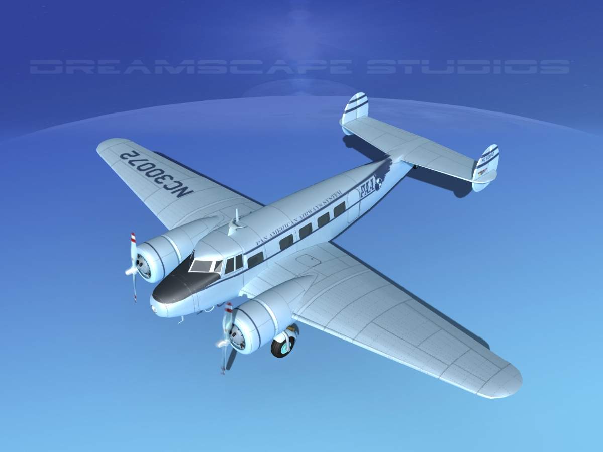 Lockheed L10 Electra Pan Am - 3D Model by Dreamscape Studios