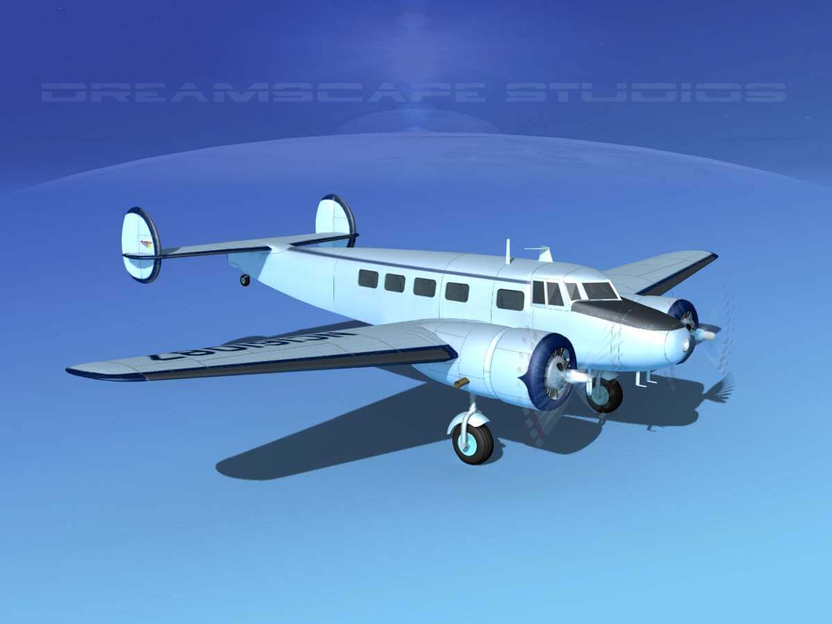 Lockheed L10 Electra Pegase - 3D Model by Dreamscape Studios