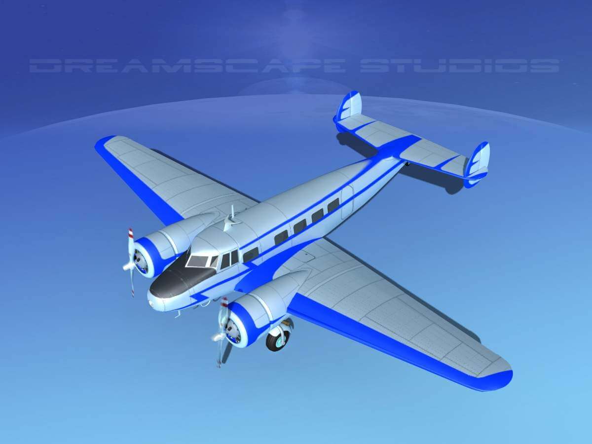 Lockheed L10 Electra Private - 3D Model by Dreamscape Studios